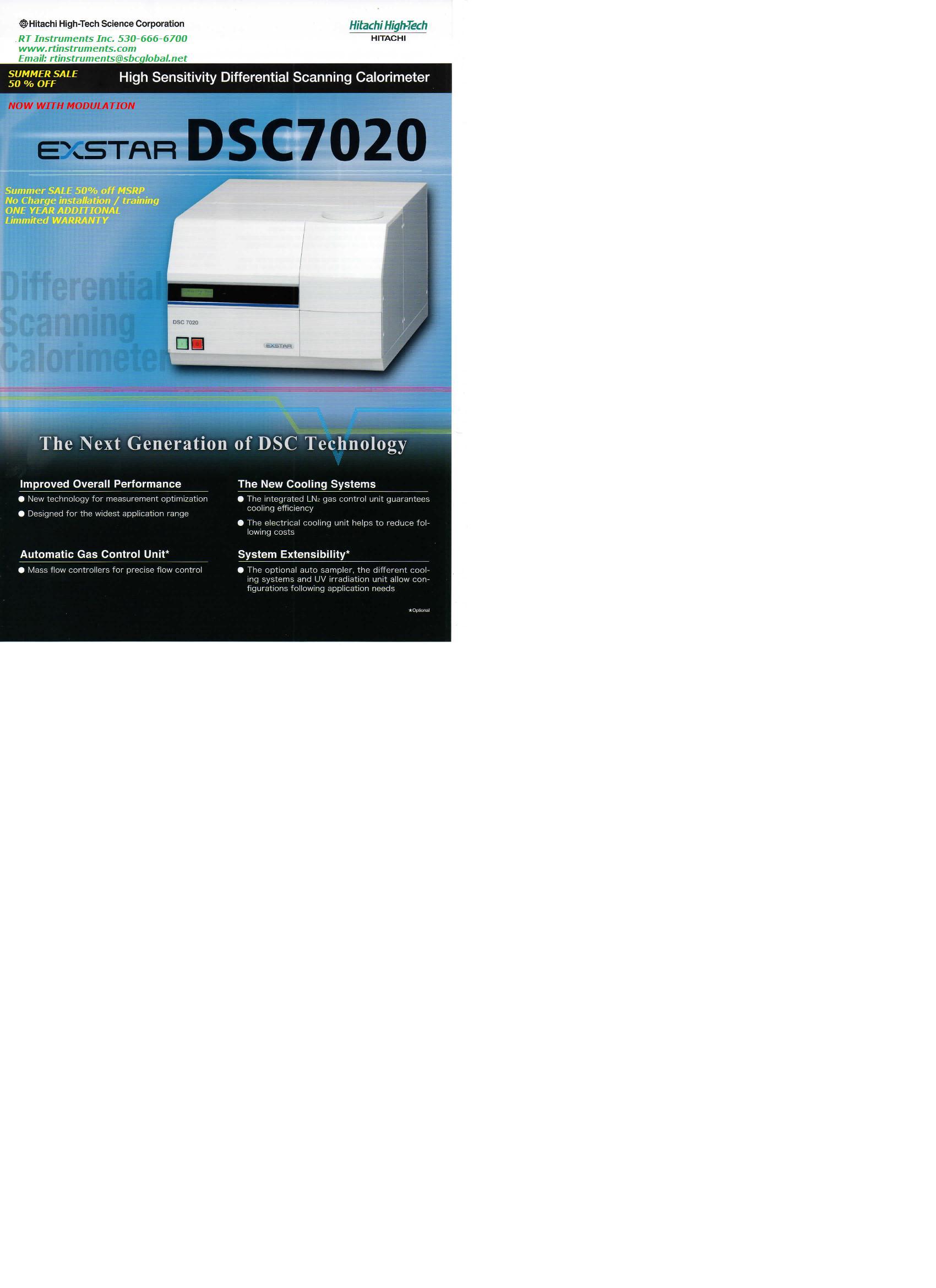 BRAND NEW 7020 DSC Hitachi High - Tech Science [EXSTAR 7020] : Zen Cart ...